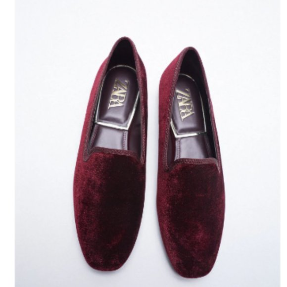 Zara | Shoes | Zara Burgundy Velvet Loafer Shoes | Poshmark